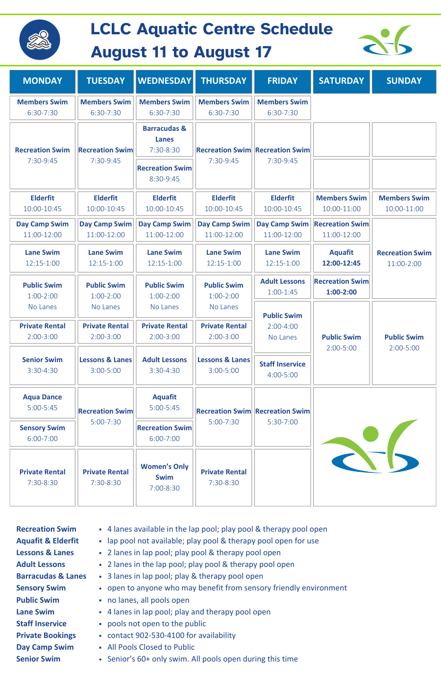 Lunenburg County Lifestyle Centre - Swim Schedule