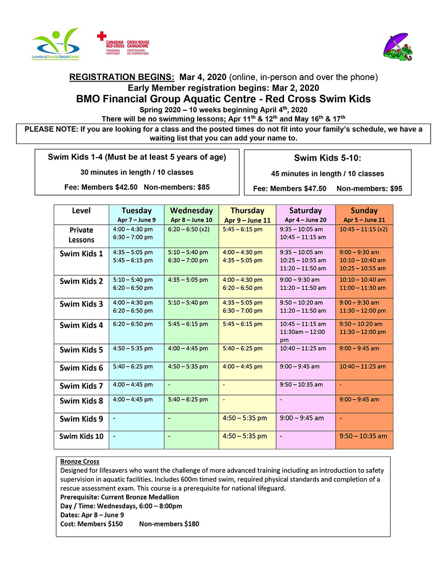 Lunenburg County Lifestyle Centre - Swimming Lessons
